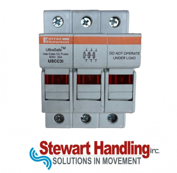 FUSE BLOCK, 3 POLE, 600V, 30A, CC ULTSFE W/INDICATOR #USCC3I MERSEN ...