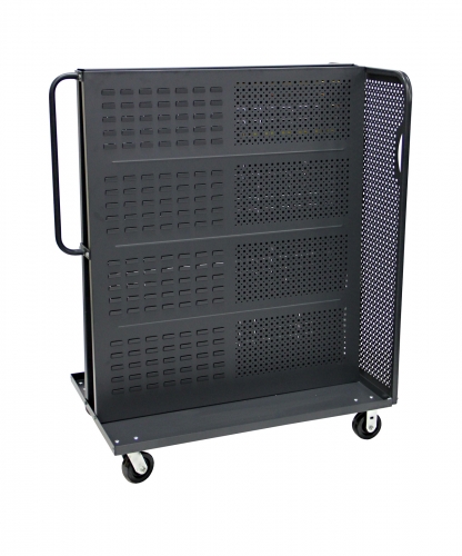 36 in. Modular A-Frame with 2 Half-Pegboard andHalf-Louvered Panels - Gray